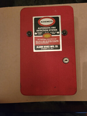 ADEMCO NO. 513 VINTAGE AUTOMATIC FIRE DETECTION SYSTEM PANEL RED, RARE ...