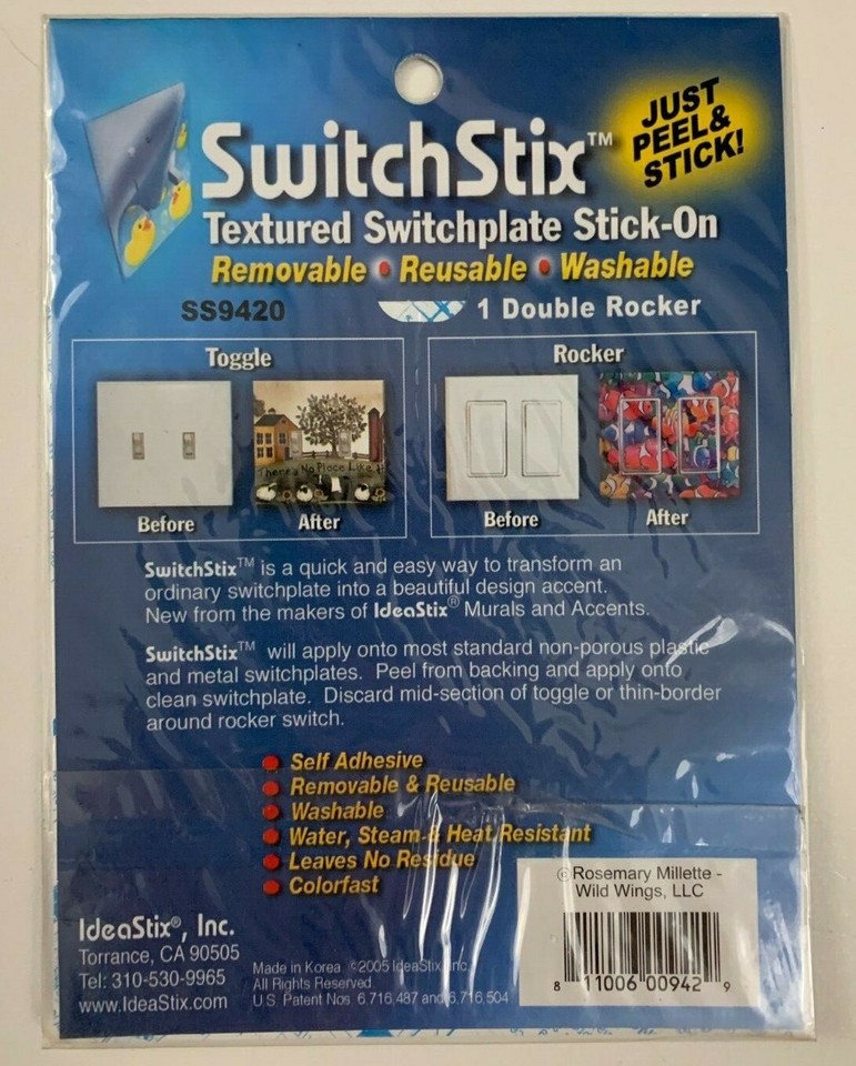 Switchstix Decorative Textured Switchplate Stick-On Double Rocker Deer ...