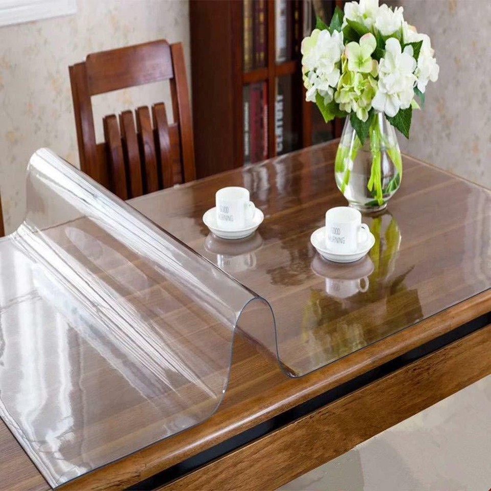 OstepDecor Custom 1.5mm Thick Crystal Clear PVC Table Protector Covers ...