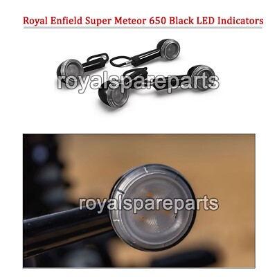 Royal Enfield "SUPER METEOR 650" Black LED Indicators | eBay