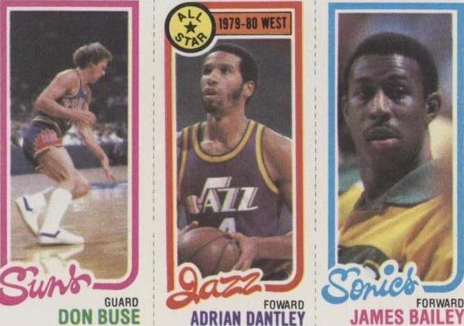 1980-81 Topps - Adrian Dantley, Don Buse, James Bailey #227-6-190 (RC ...