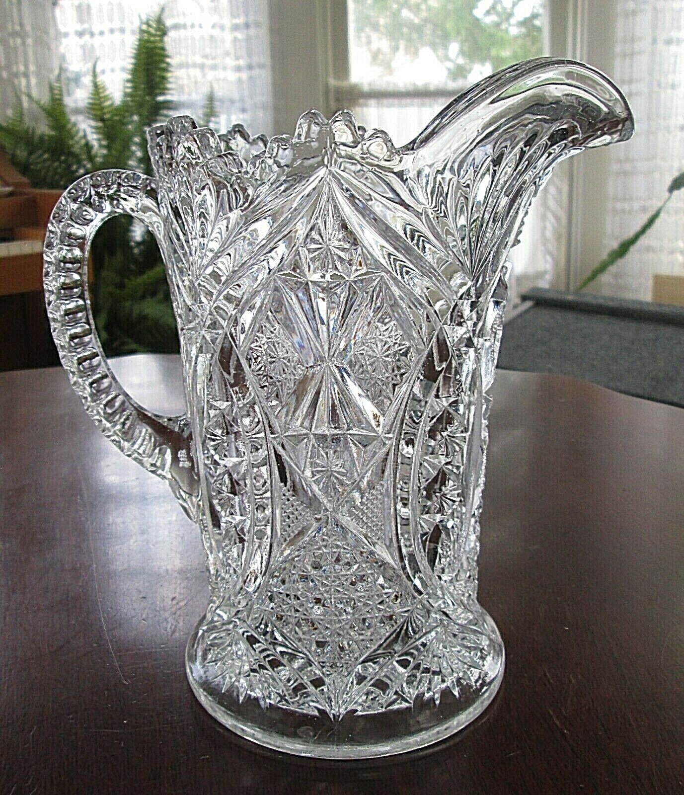 EAPG Higbee Glass ALPHA; Alfa; Boylan; Euclid; Rexford Pitcher 7 3/8 ...