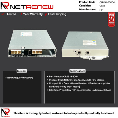 HP QR491-63004 12Gb SAS Controller for 3PAR 8000 Series -ITEM ONLY- | eBay
