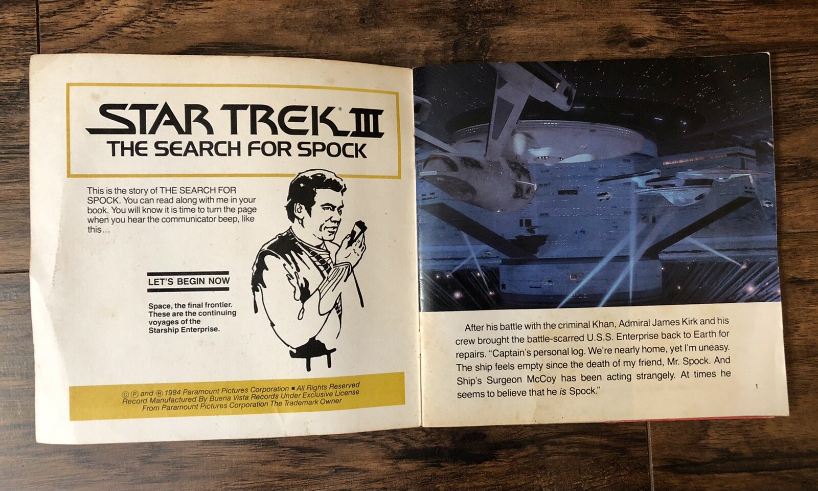 Vtg Star Trek 3 The Search for Spock Read Along Book and Record 1984 | eBay