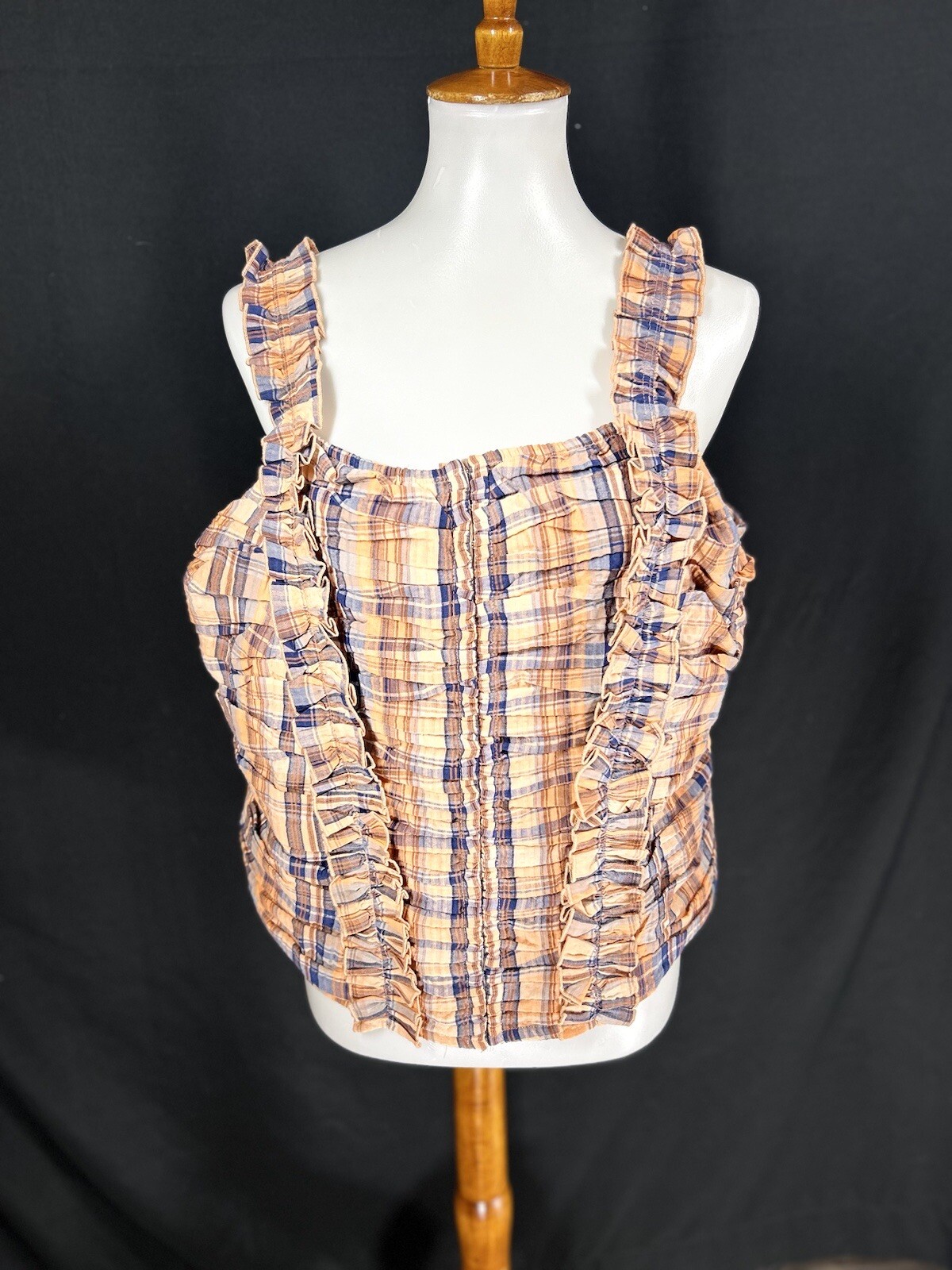 Anthropologie Verb by Pallavi Singhee Ruffled Plaid Top Size Plus 2x ...