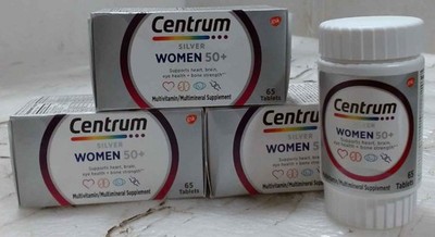 NEW BUNDLE OF 3 Centrum Silver 65-Tablets Women 50+ Multivitamin ...