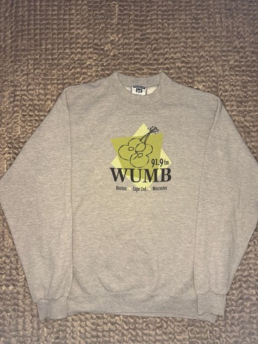 Vintage 90s Lee Heavyweight WUMB 91.9 FM Crewneck Sweatshirt Radio ...