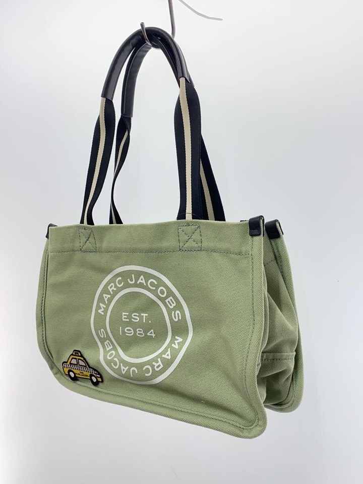 MARC JACOBS Tote Bag Canvas Lime Green Print H050M06FA21 Logo Patch One ...