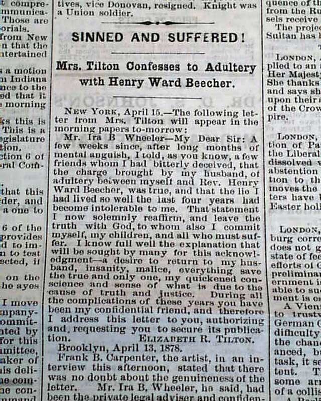 Beecher Article Scandal In The Beecher Family Connecticut History
