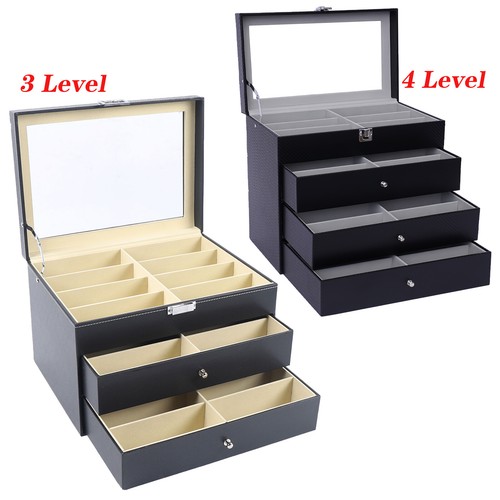24Slot Sunglasses Glasses Eyeglass Organizer Display Case Storage Box,3 ...