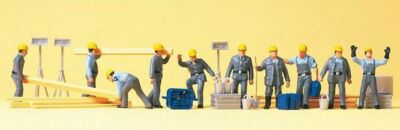 Preiser 10220 HO Scale People Working -- Construction Workers pkg(10 ...