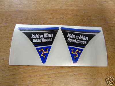 Isle of Man Road Races - TT Visor Corner Decal Sticker - ROYAL BLUE | eBay