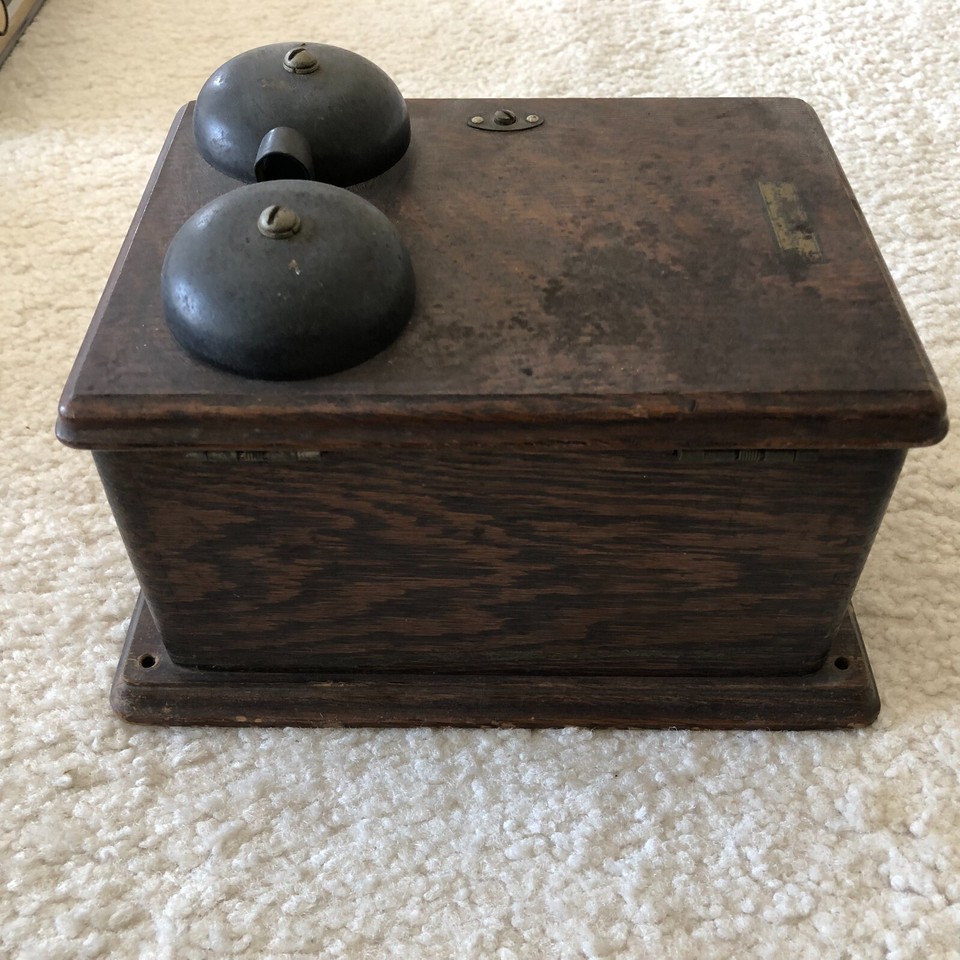 Antique Western Electric 22-A Oak wood hand crank 3 bar Ringer Box | eBay