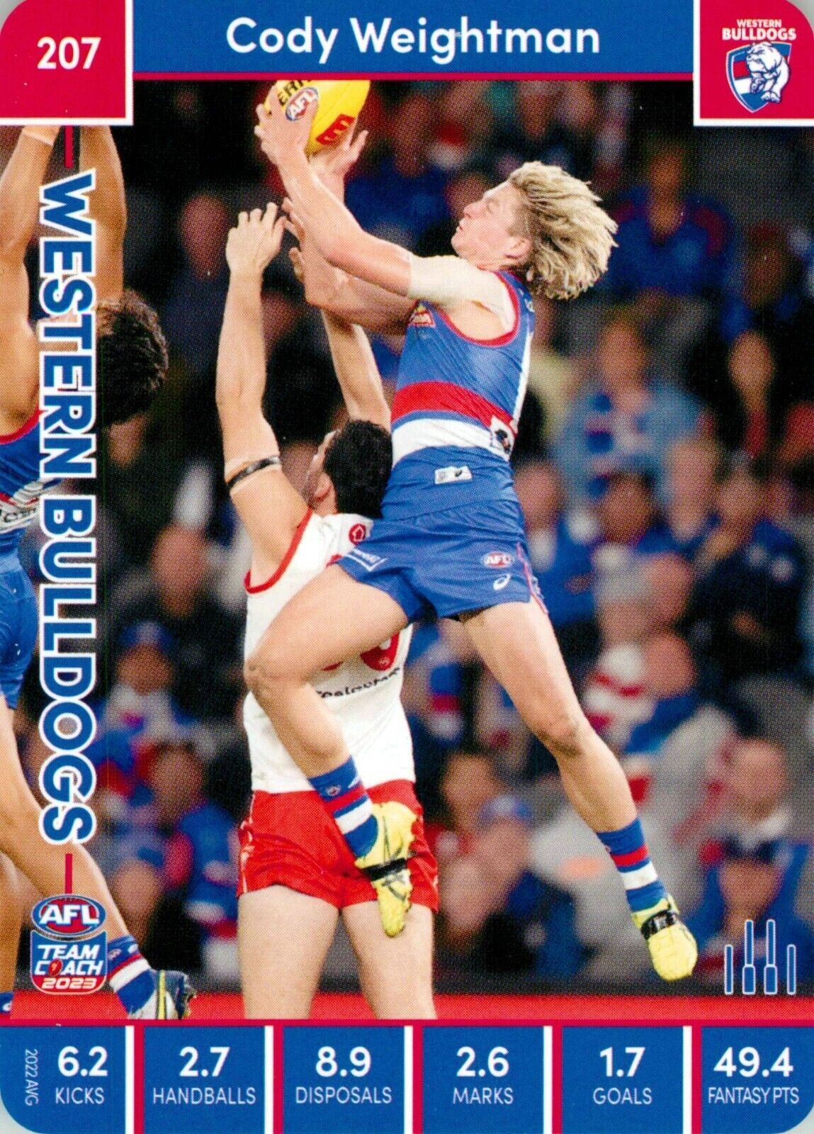 New 2023 WESTERN BULLDOGS AFL Card CODY WEIGHTMAN Teamcoach | eBay
