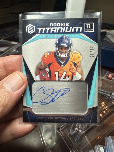 2018 Elements Courtland Sutton Broncos Titanium Rookie Auto Card #RYA ...