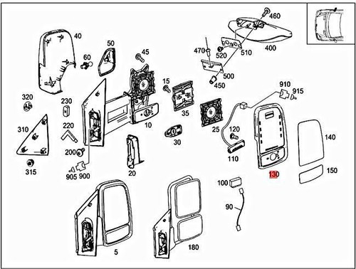 Genuine MERCEDES 906 5-t Box 906 Bus Mirror frame 0008130536 | eBay