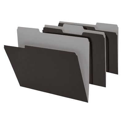 Office Depot Brand File Folders, 1/3 Cut, Letter Size, Black, 100PK | eBay