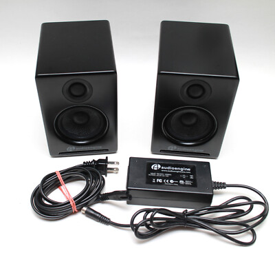 AudioEngine A2 Powered Desktop Wired Speakers Black & Power Supply ...