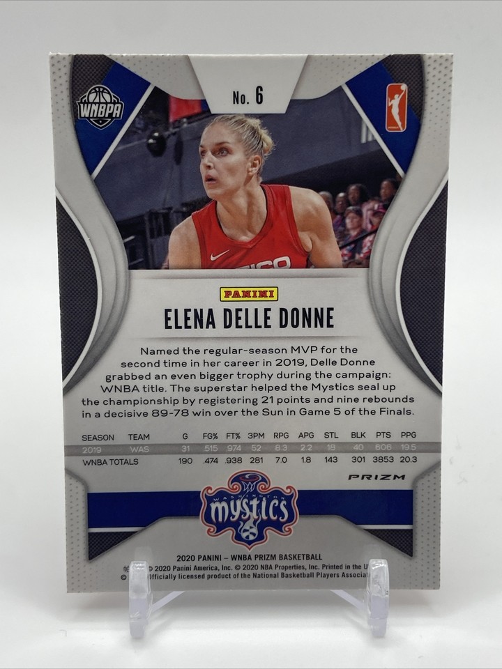 2020 Panini Prizm Elena Delle Donne Red Ruby Wave #6 Washington Mystics ...