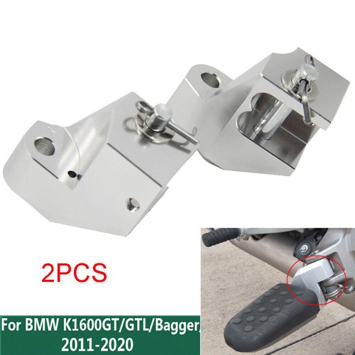 2pc Silver Foot Peg Footrest Lowering Kit For 2011-2920 BMW K1600GT GTL ...
