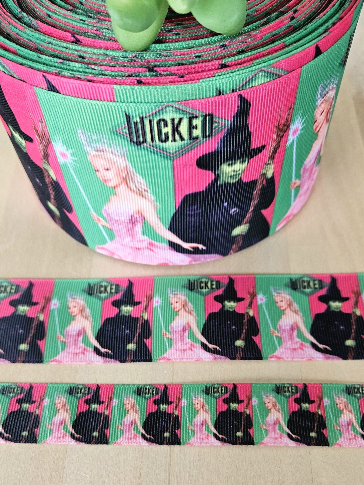 7/8 1.5 & 3" (1 YD) Wicked Grosgrain Ribbon Elphaba the Wicked Witch of ...