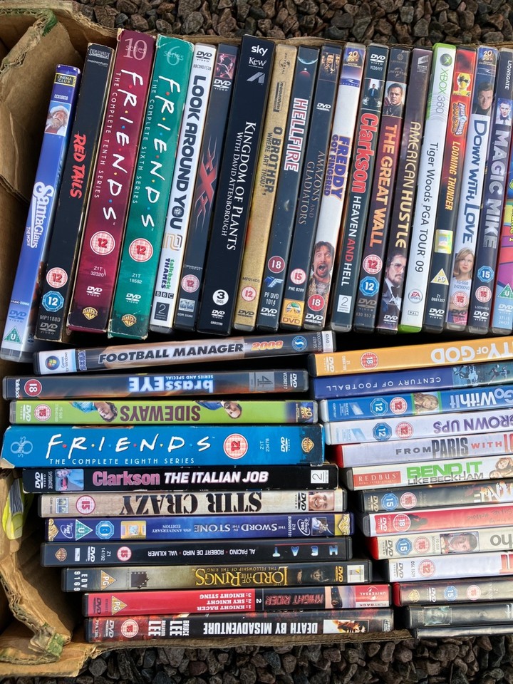 JOB LOT - 70 x LARGE BOX OF DVDs ALL FROM HOUSE CLEARANCE TITLES AS ...