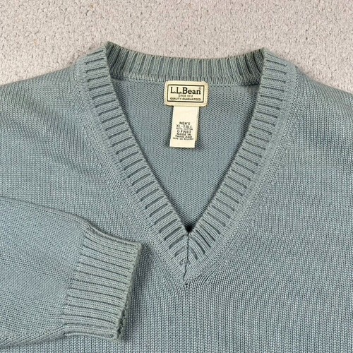 L.L. Bean V-Neck Sweater Men's XLT Green | eBay