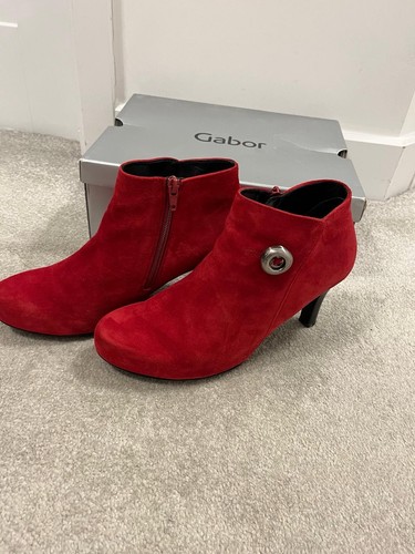Women’s Gabor Red Suede Ankle Boots Size UK 6 Excellent Condition | eBay UK