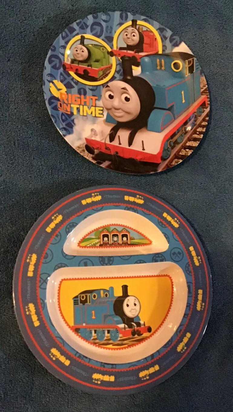 Child Plates Thomas the Train (Divided & Round) 2 Child Melamine Plate ...