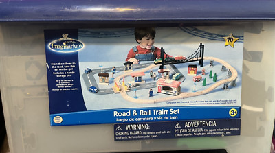 Toys R Us Imaginarium Road & Rail Train Set Thomas & Friends Solid Wood ...