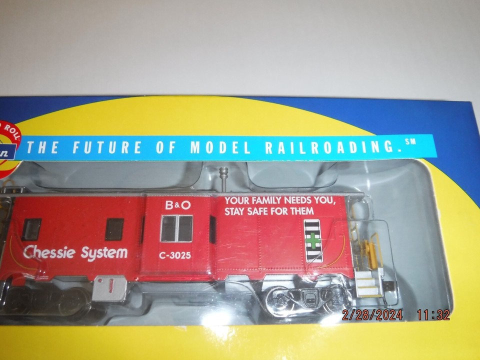 ATHEARN HO B&O CHESSIE SYSTEM RED BAY WINDOW CABOOSE #C-3025 ITEM ...