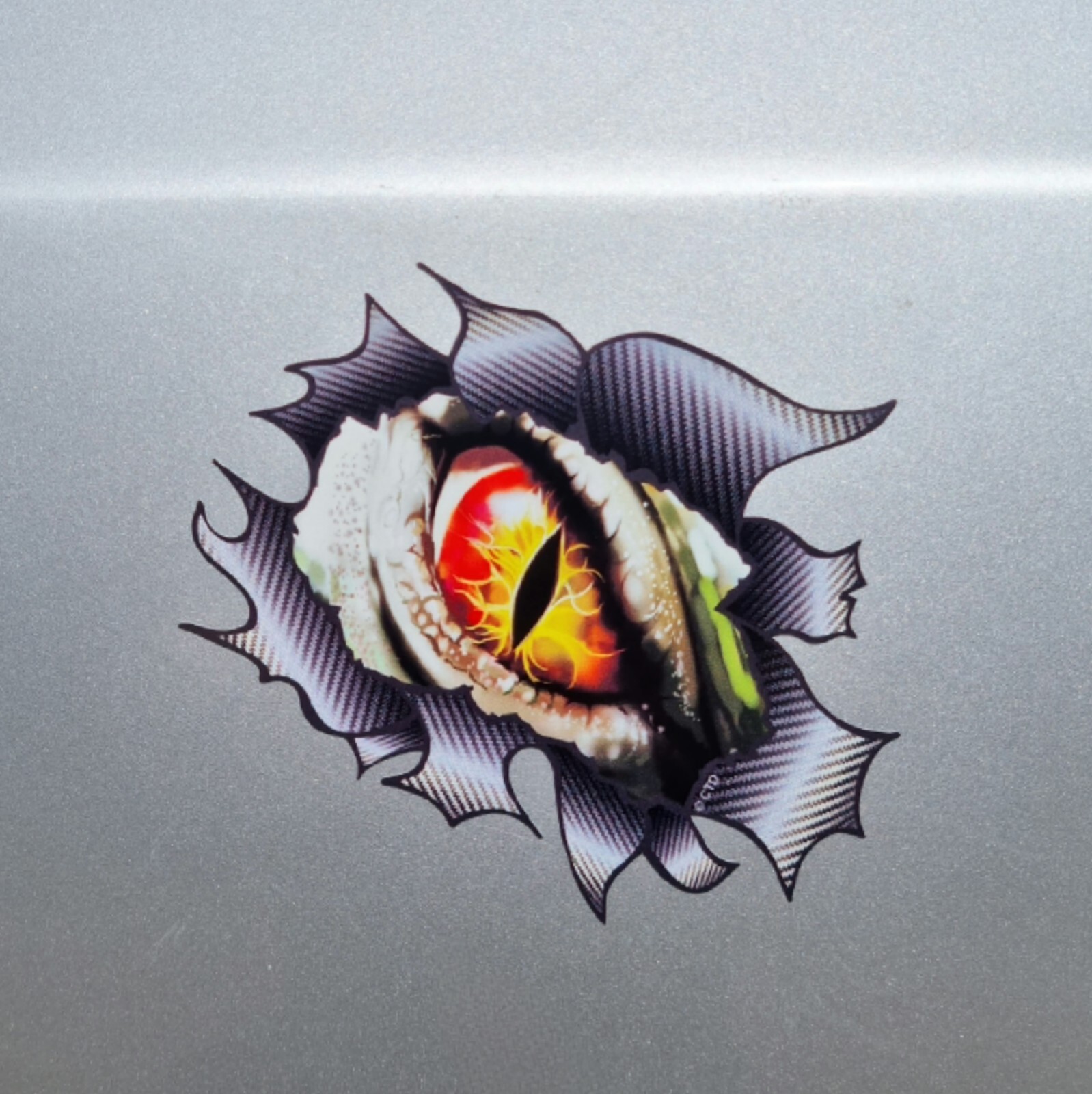 Monster Evil Eye Ripped Carbon Fibre Vinyl Sticker Decal For Car Van ...