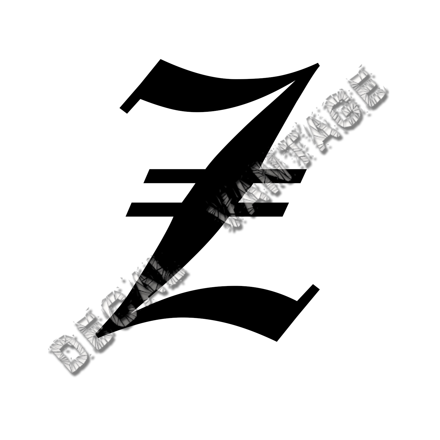 Old English Z Letter Initial Vinyl Sticker Decal Font Diploma Choose ...