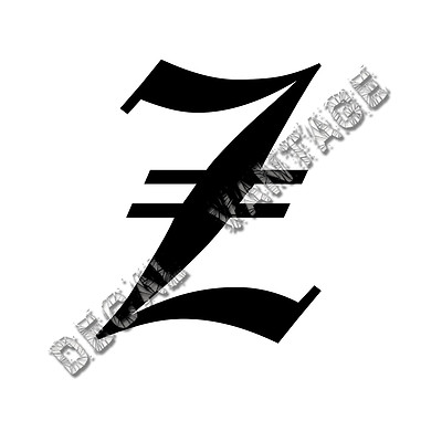 Old English Z Letter Initial Vinyl Sticker Decal Font Diploma Choose ...