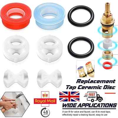 Valve Tap Replacement Ceramic Disc & Silicon Washer Gasket Insert 1/2 ...
