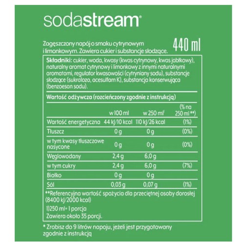 SODASTREAM CONCENTRATE - SODA STREAM SYRUP - 440ml - UP TO 9 LITER SODA ...