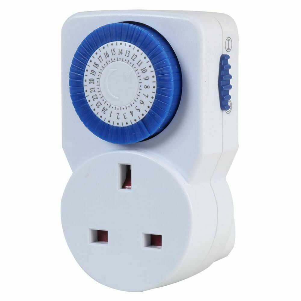 5 x 24 Hour 24HR Mains Plug-In Auto TIMER SWITCH Clock Socket UK 3 PIN ...