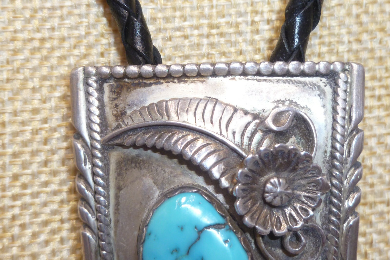 Dan Simplicio ? (1917-1969) Zuni Coral Turquoise Bolo Tie Sterling ...