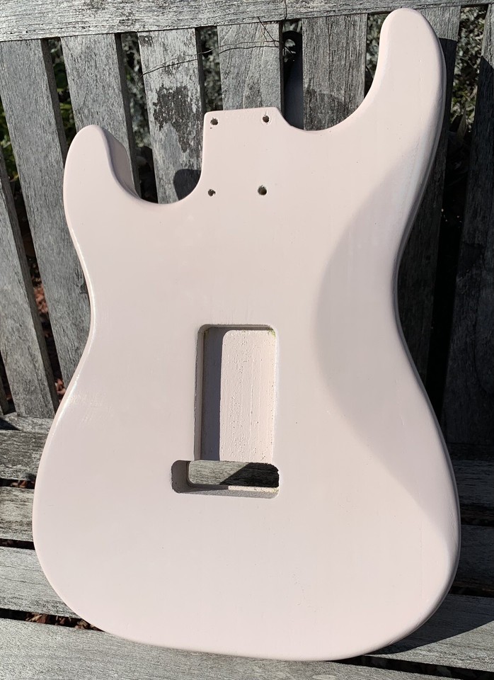 STRAT BODY AGED SHELL PINK patina Nitro finish ORDER YOURS HERE ...