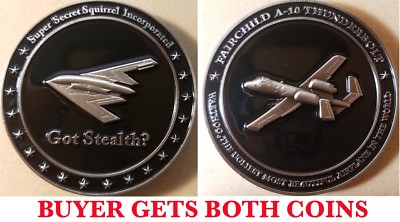 (2 COINS)B-2 SPIRIT/A-10 WARTHOG GOT STEALTH/UGLY AIRPLANE CHALLENGE ...