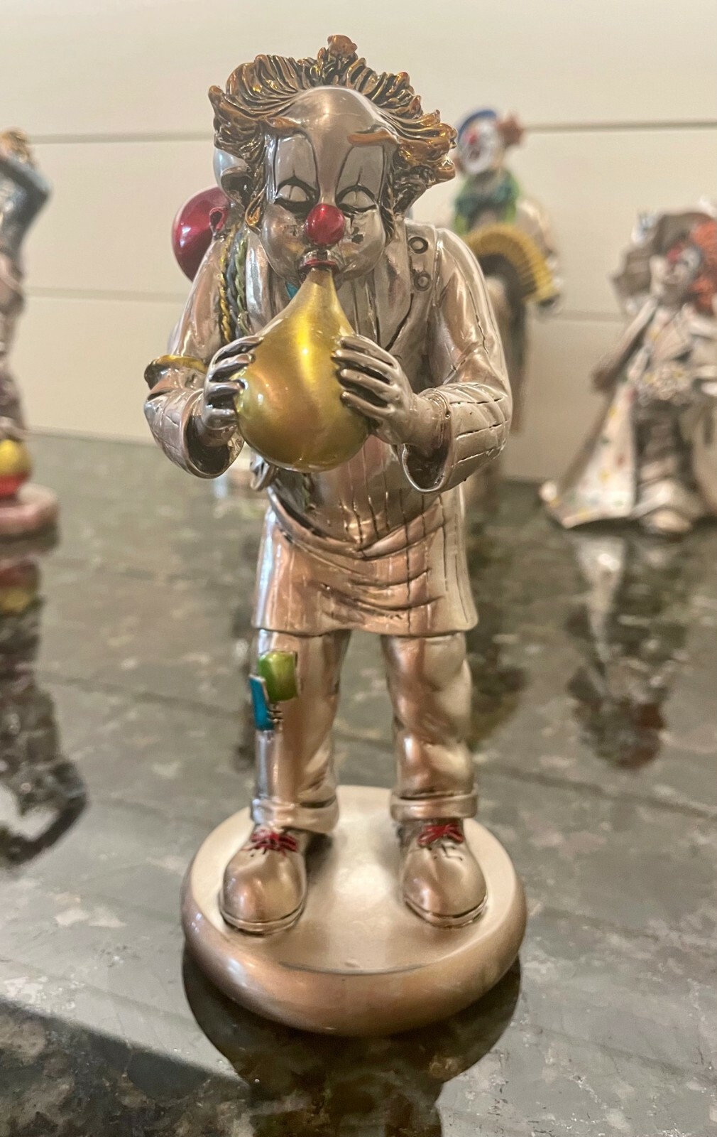 Mida Argenti Silver Clown Italy Hand Painted Balloon Man | eBay
