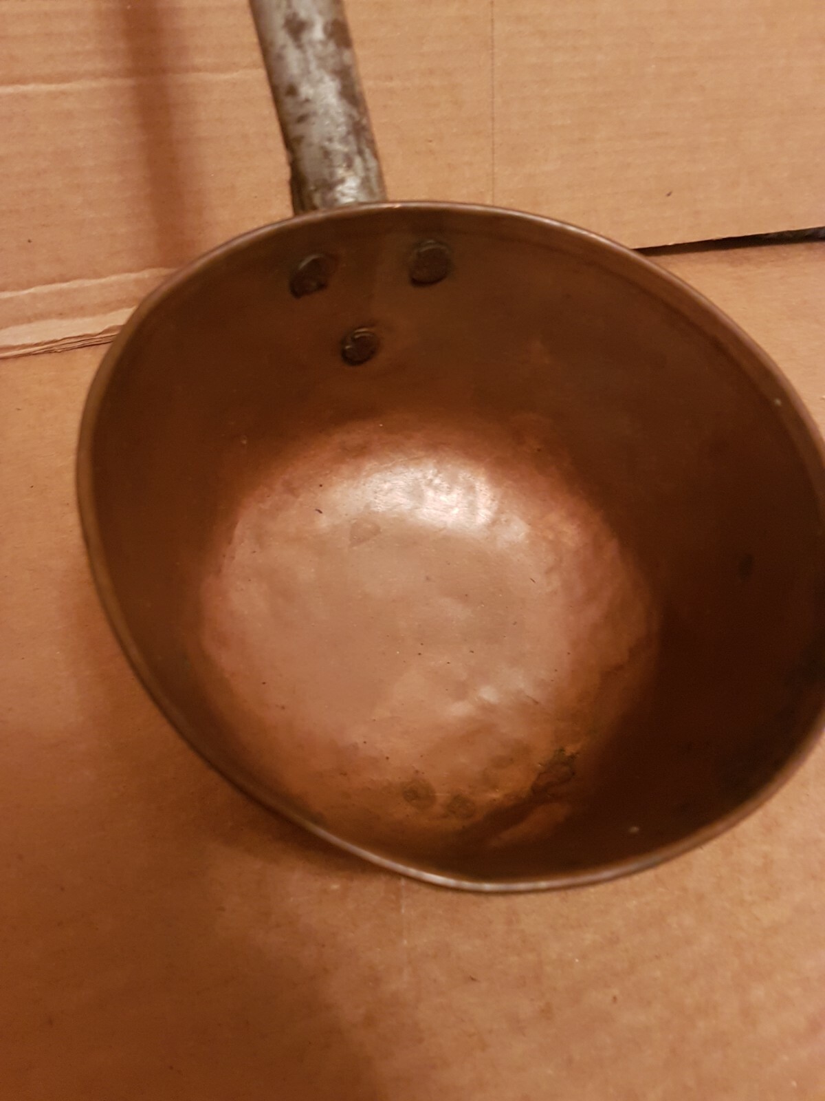 Antique Primitive Large Copper Dipper with Metal Handle! | eBay