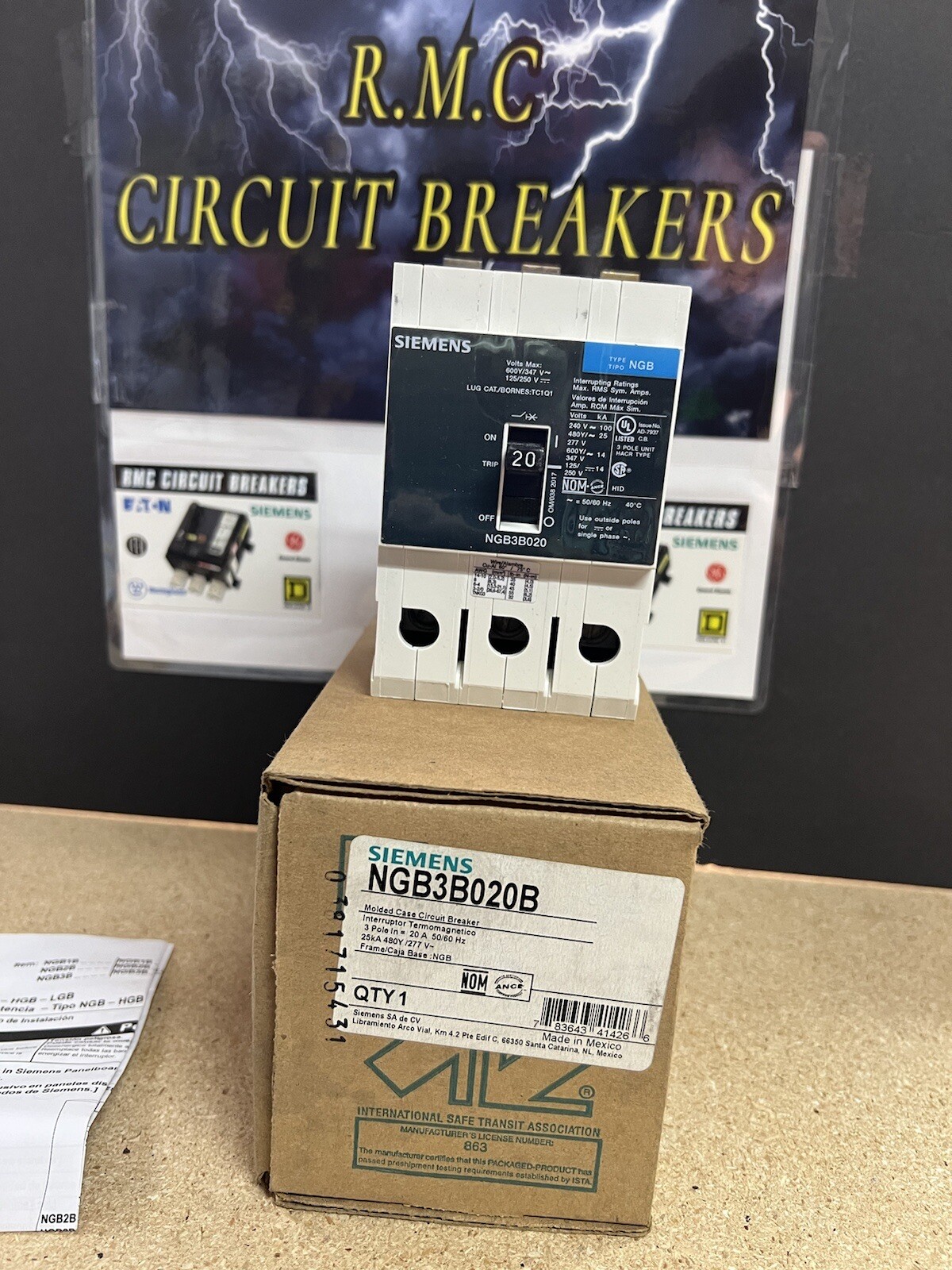 NEW NGB3B020B Siemens 3 Pole 20 Amp 480V 25KA Circuit Breaker | eBay