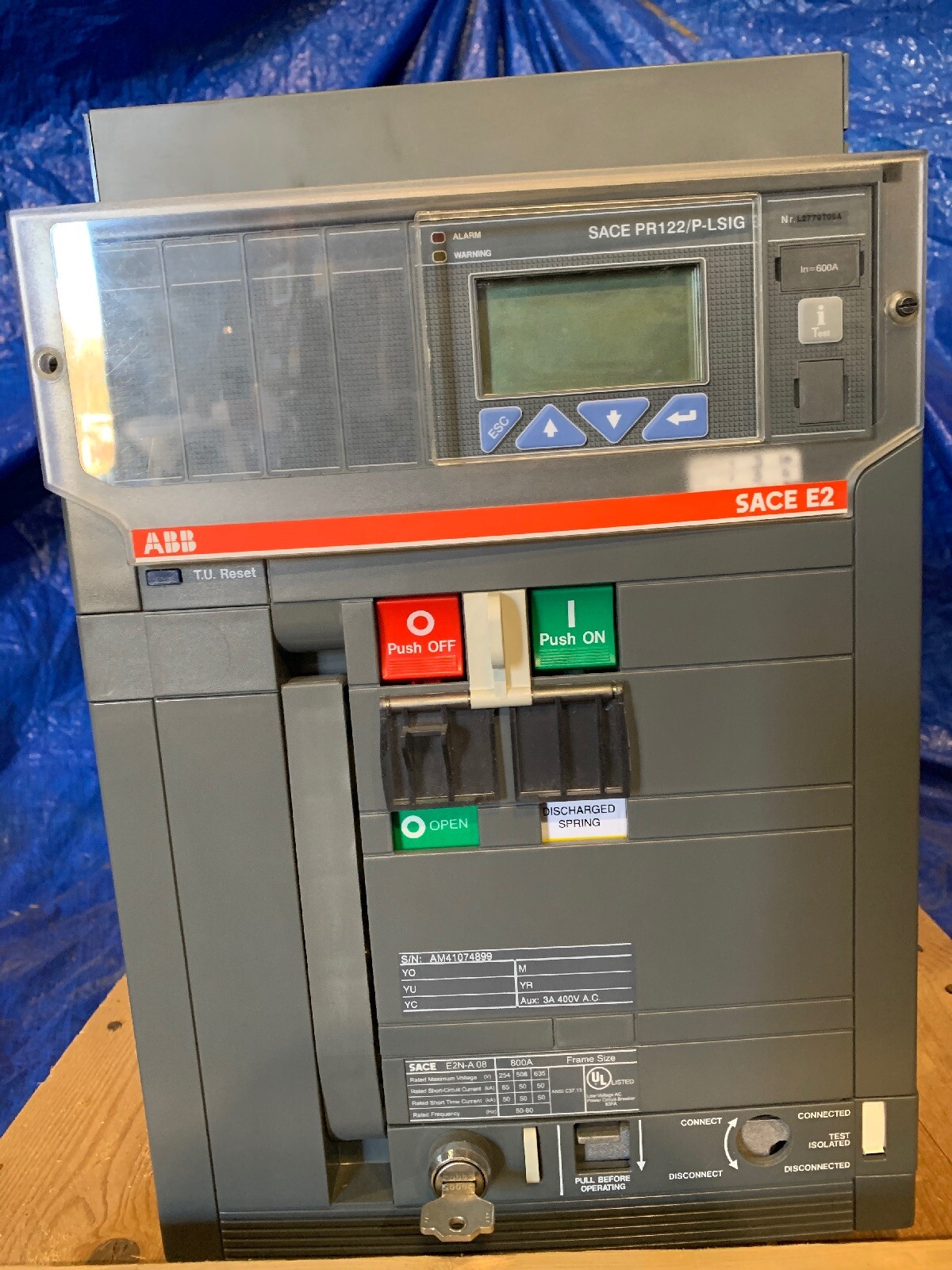 ABB SACE E2 E2S-A 08 800 A Frame Size Circuit Breaker w SACE PR122/P ...