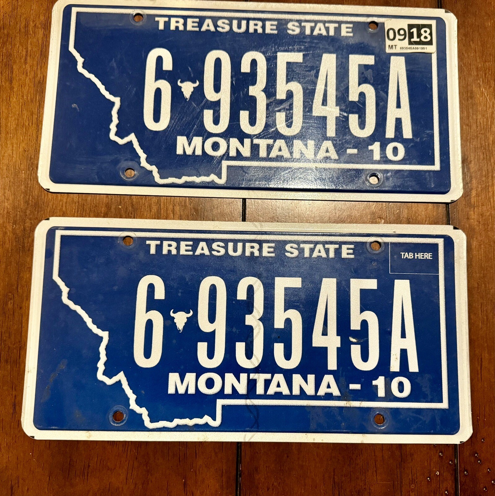 MONTANA 2018 License Plates PAIR TREASURE STATE #6 93545A - Vintage ...