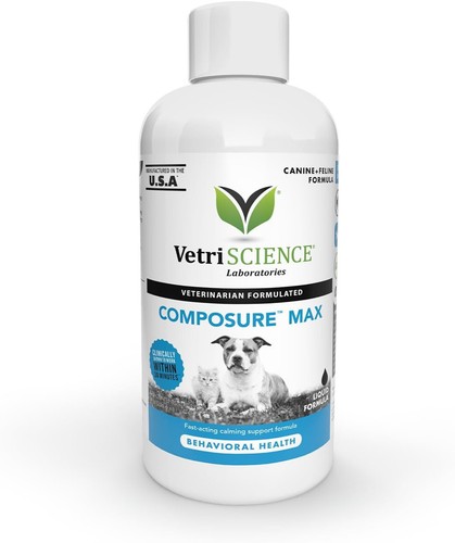 VETRISCIENCE Composure MAX Liquid for Dogs and Cats, 8 oz, Calming ...