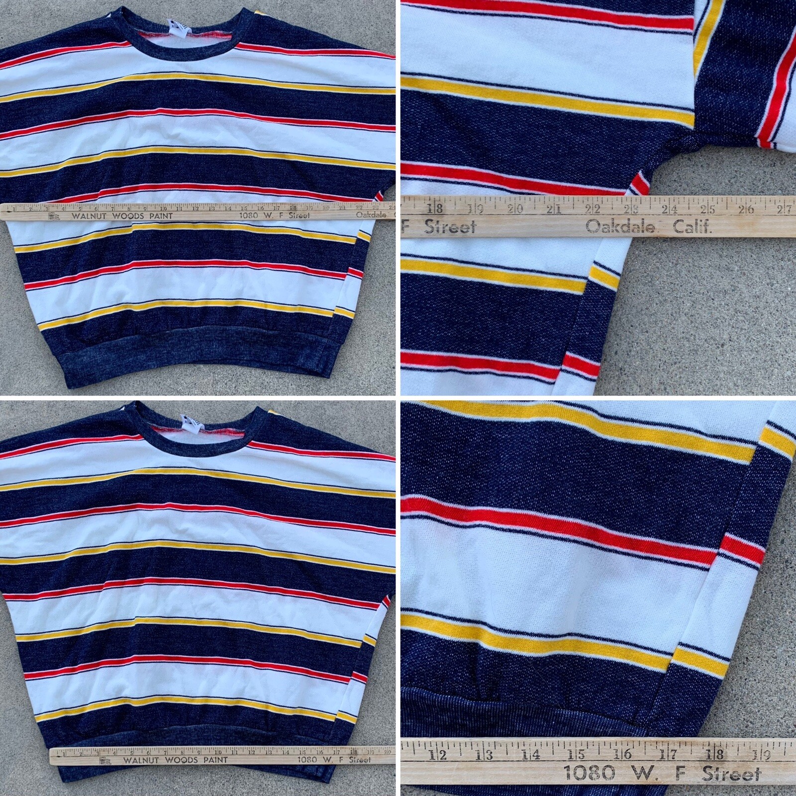 vintage Top Stop made in USA striped sweatshirt acrylic 80s 1980s wide ...