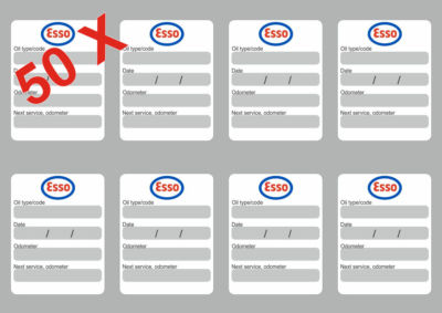 50x ESSO Oil Change Service Reminder Stickers Decals Adhesive Labels ...