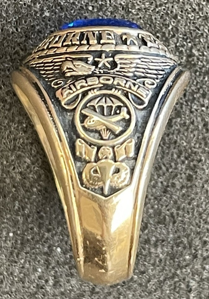 14K Solid Gold US Army Airborne Ranger Ring ...