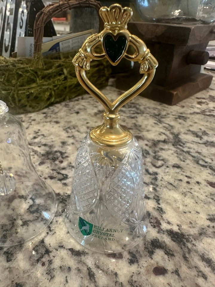 Various Crystal, Glass and 24K Gold plate Bells In Gold Trim, Killarn ...